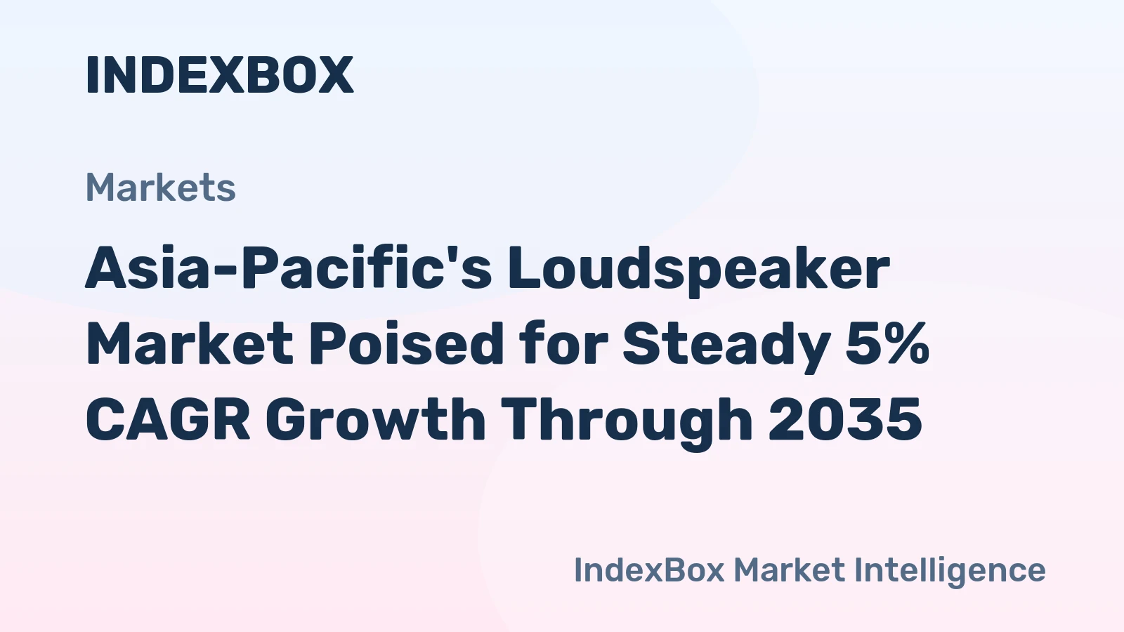 Asia-Pacific's Loudspeaker Market Poised for Steady 5% CAGR Growth Through 2035