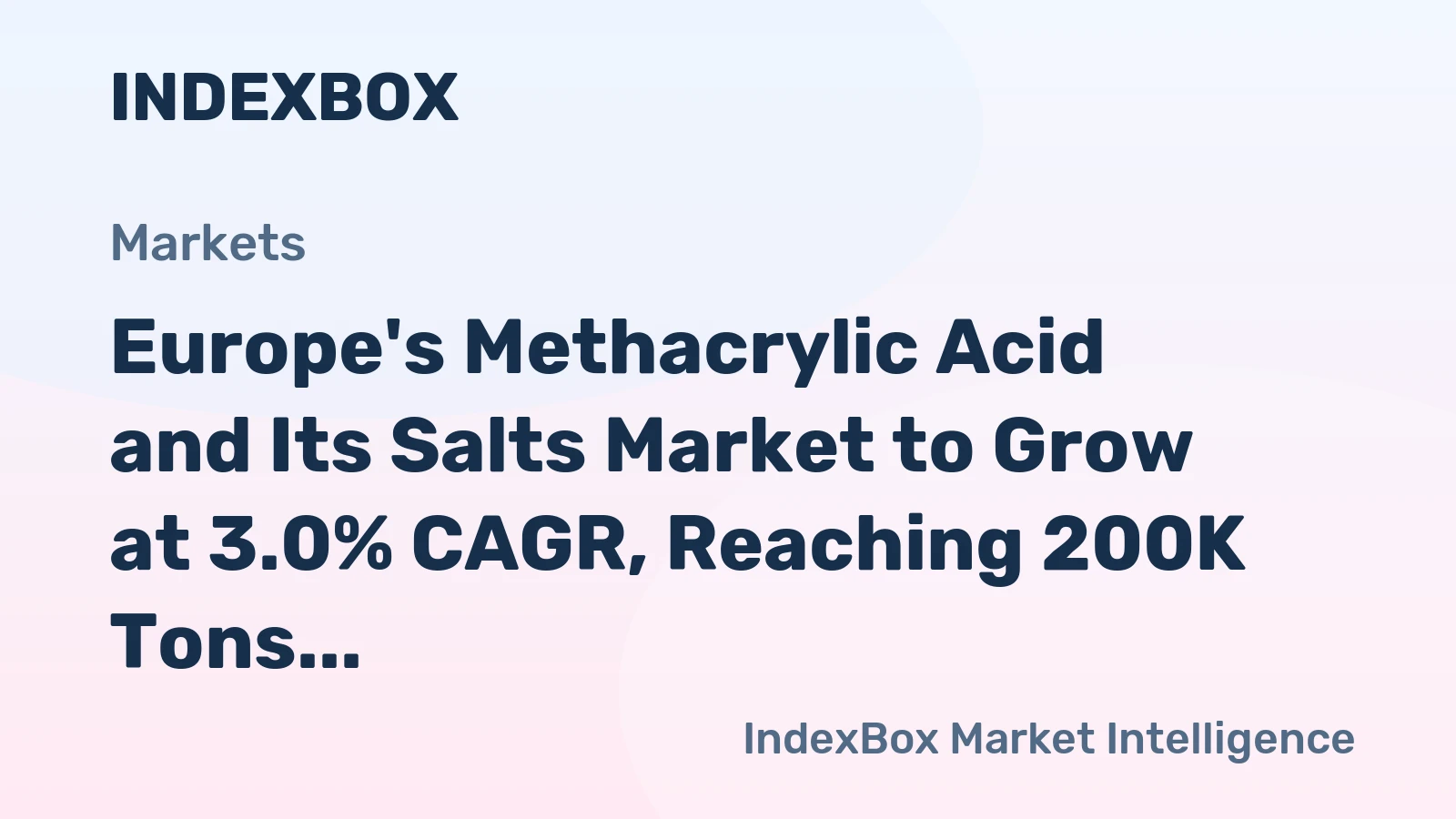 Europe's Methacrylic Acid and Its Salts Market to Grow at 3.0% CAGR, Reaching 200K Tons by 2035 on Steady Demand