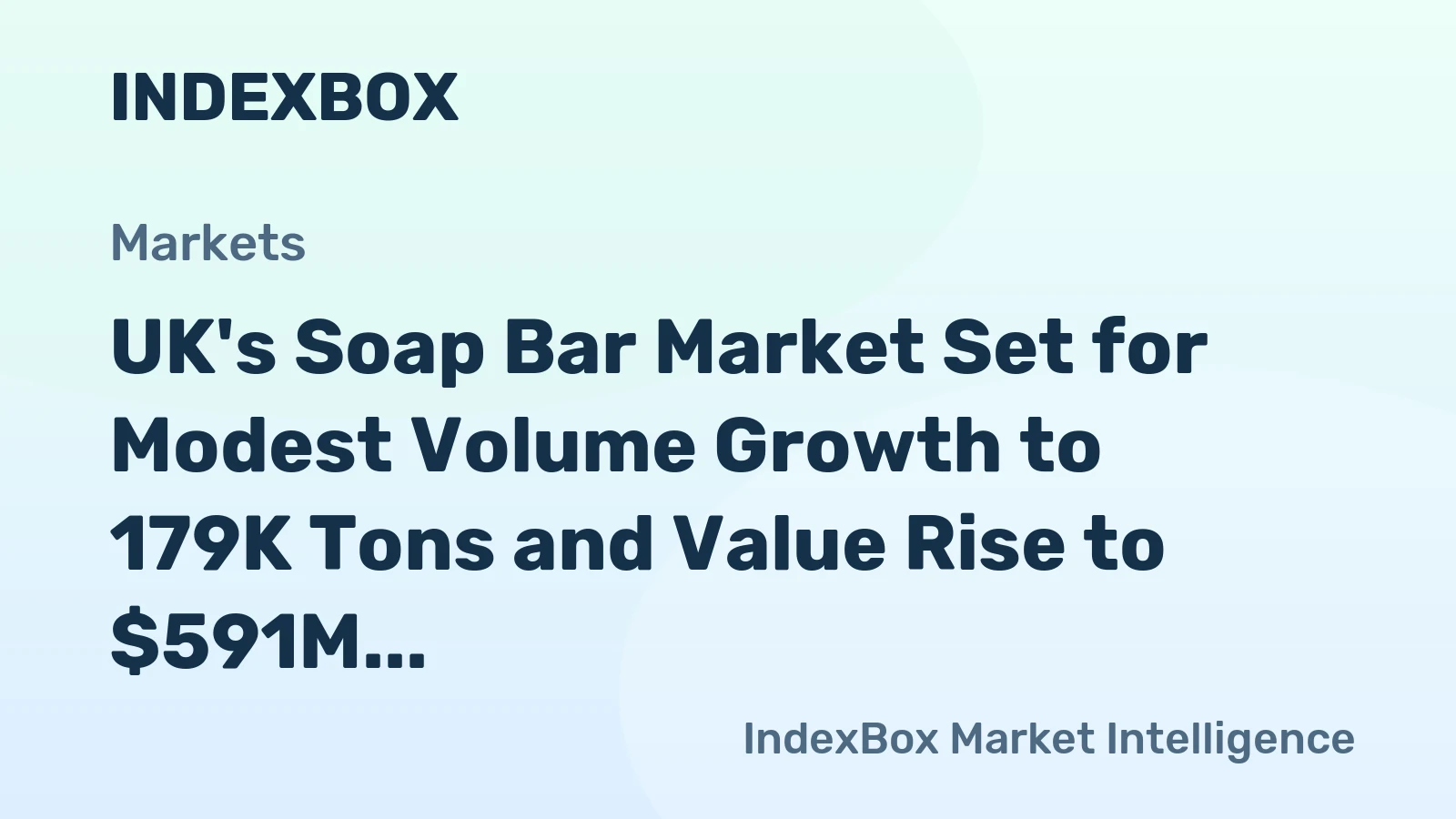 UK's Soap Bar Market Set for Modest Volume Growth to 179K Tons and Value Rise to $591M by 2035