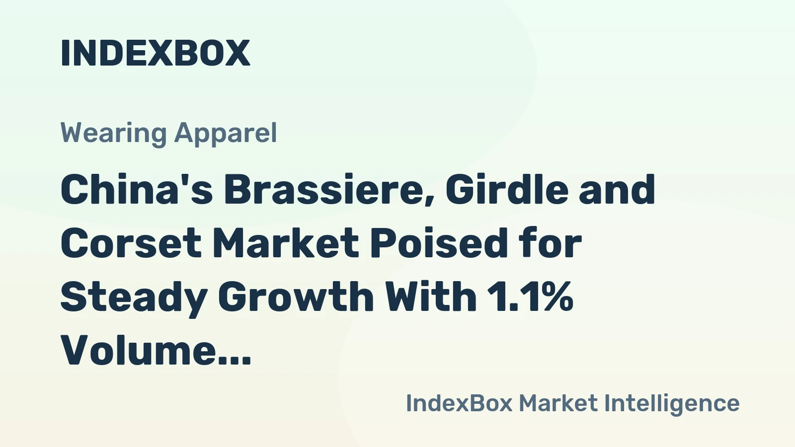 China's Brassiere, Girdle and Corset Market Poised for Steady Growth With 1.1% Volume CAGR Through 2035