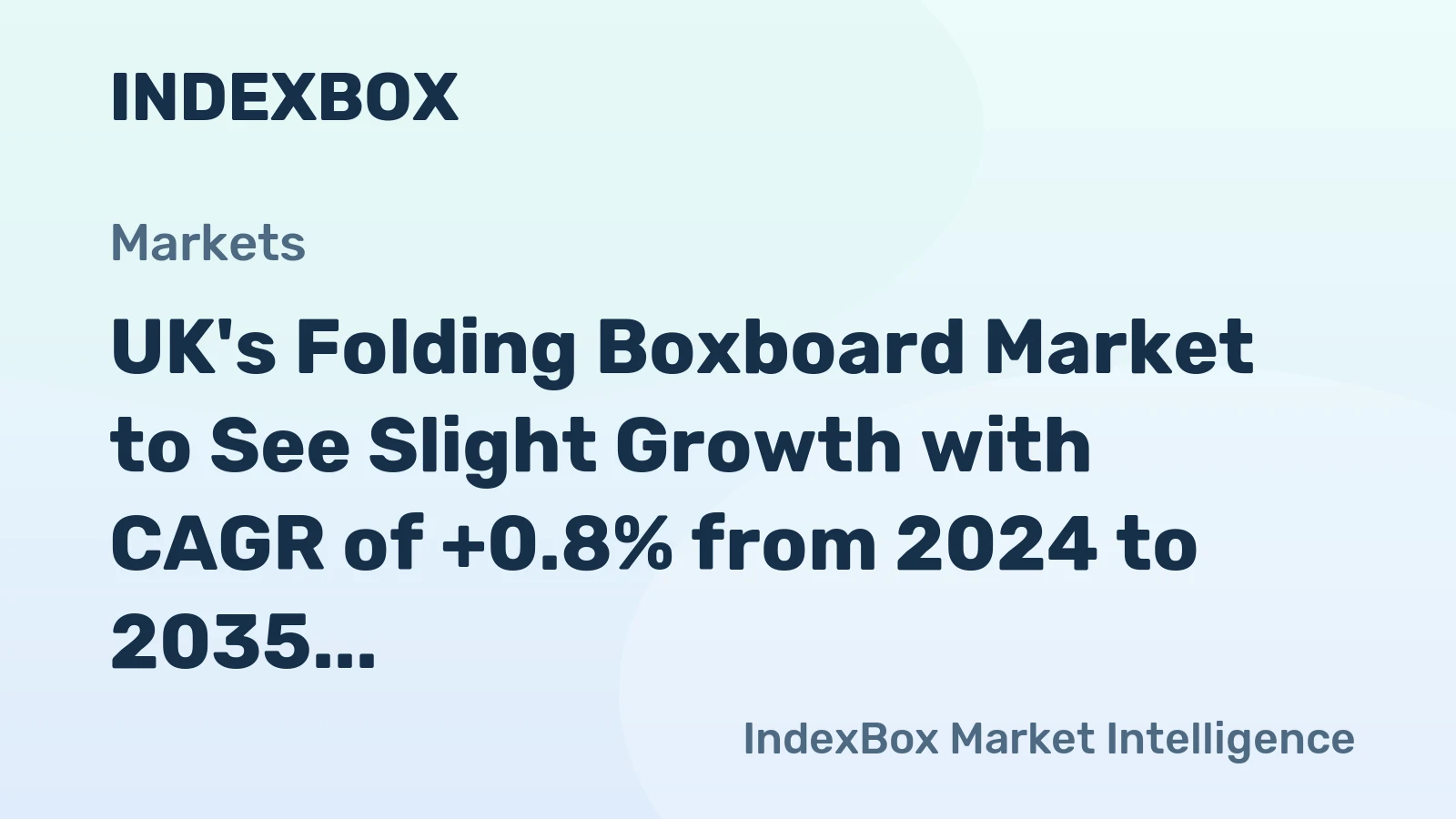 UK's Folding Boxboard Market to See Slight Growth with CAGR of +0.8% from 2024 to 2035