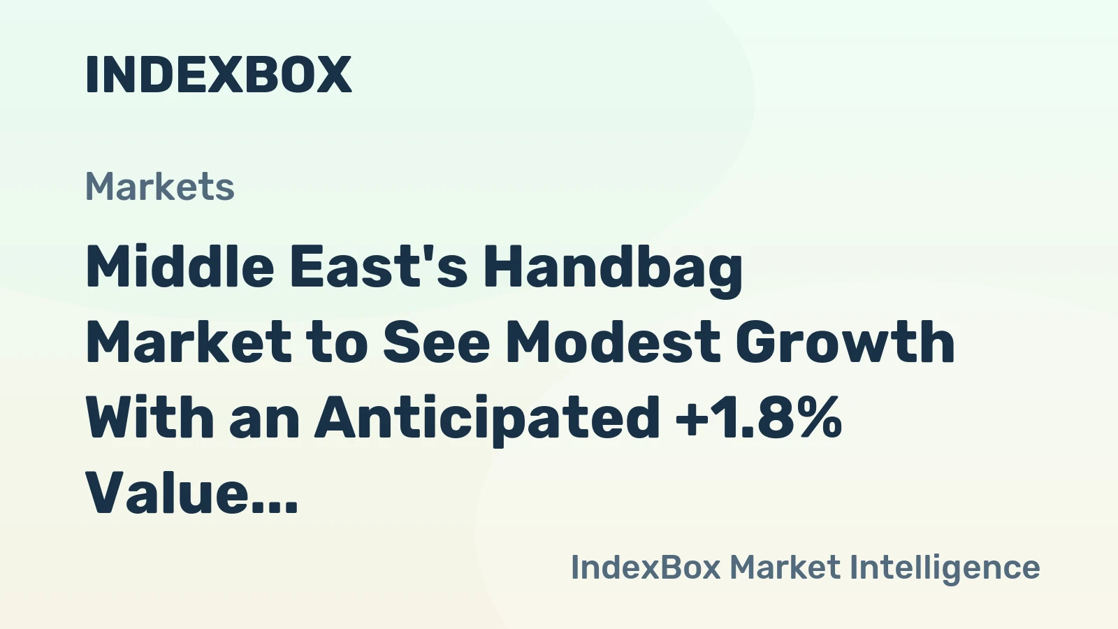 Middle East's Handbag Market to See Modest Growth With an Anticipated +1.8% Value CAGR