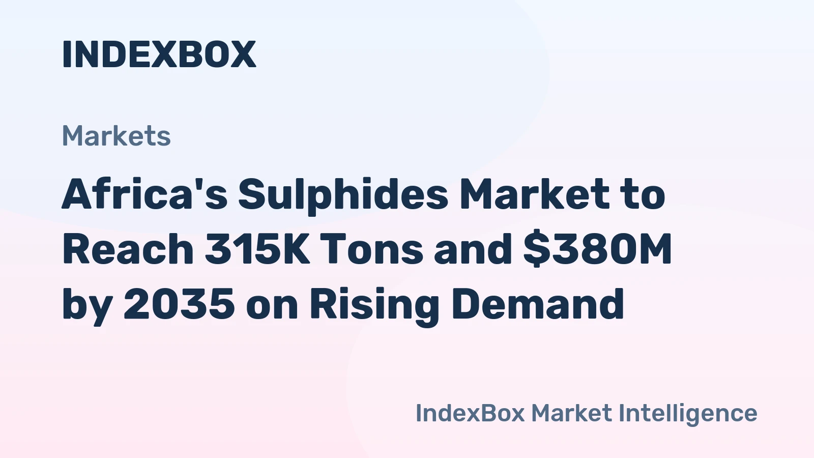 Africa's Sulphides Market to Reach 315K Tons and $380M by 2035 on Rising Demand
