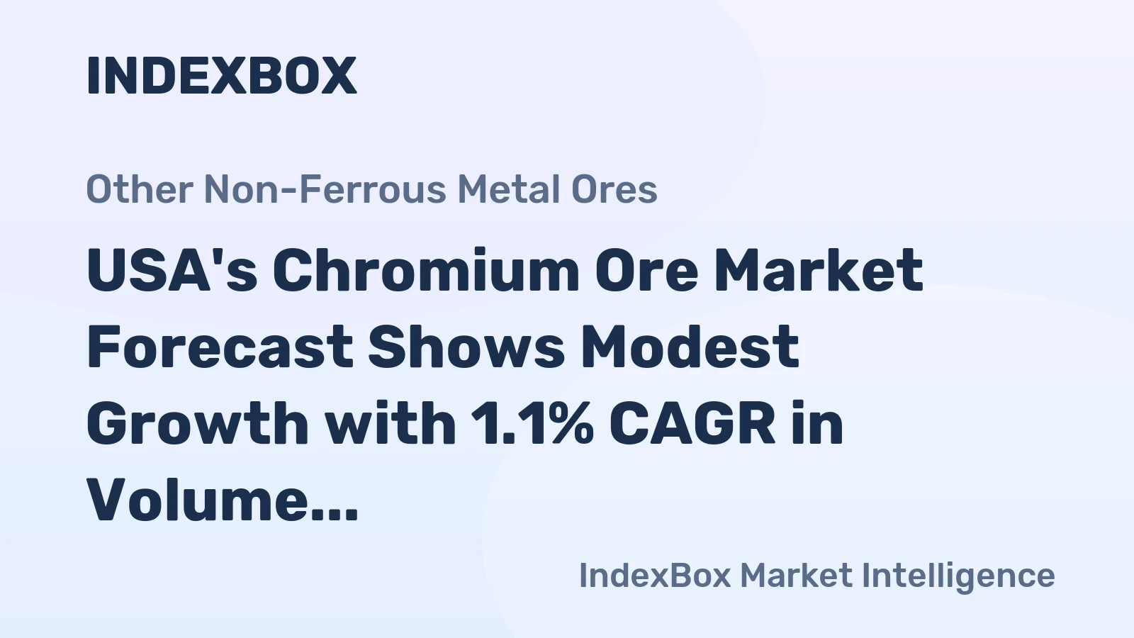 USA's Chromium Ore Market Forecast Shows Modest Growth with 1.1% CAGR in Volume Through 2035