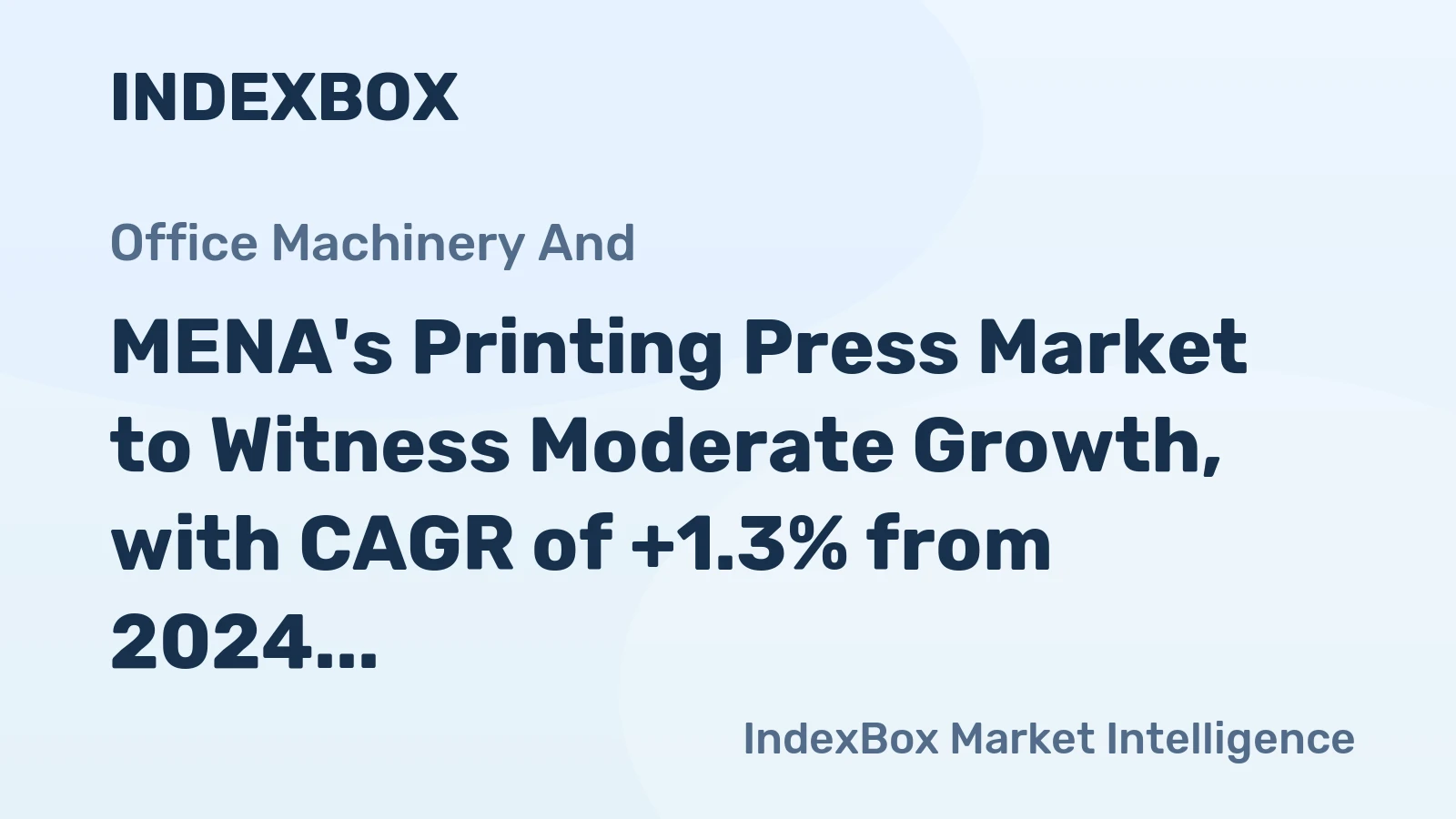 MENA's Printing Press Market to Witness Moderate Growth, with CAGR of +1.3% from 2024 to 2035