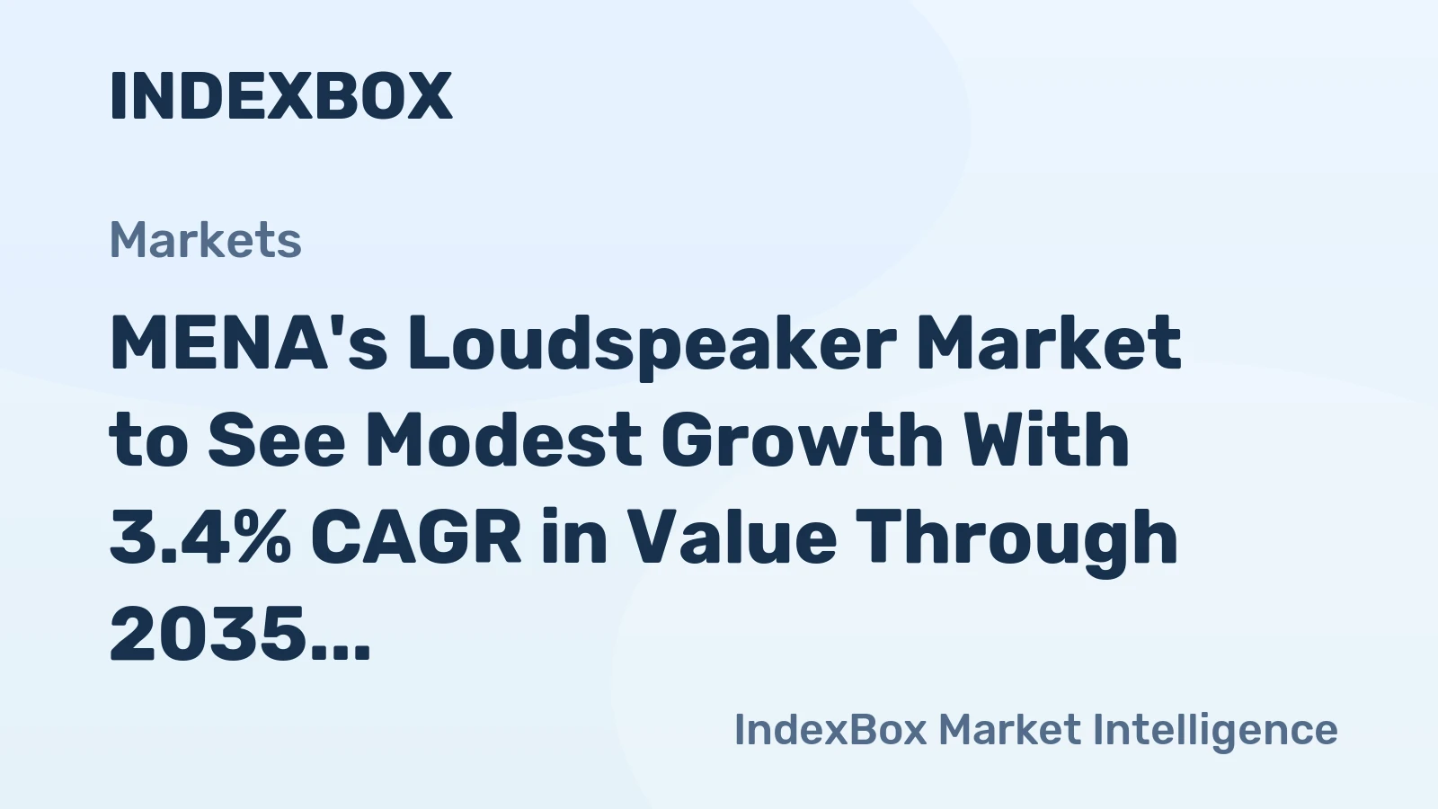 MENA's Loudspeaker Market to See Modest Growth With 3.4% CAGR in Value Through 2035