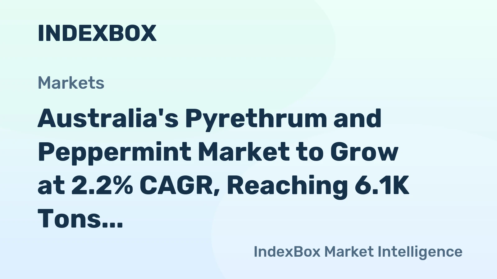 Australia's Pyrethrum and Peppermint Market to Grow at 2.2% CAGR, Reaching 6.1K Tons by 2035