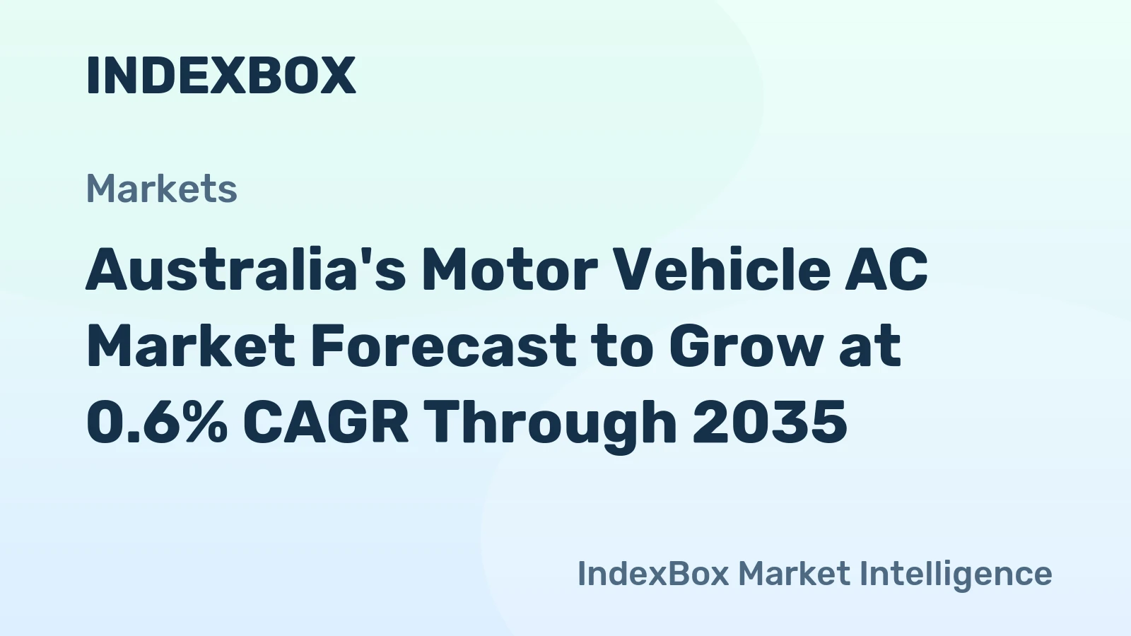 Australia's Motor Vehicle AC Market Forecast to Grow at 0.6% CAGR Through 2035