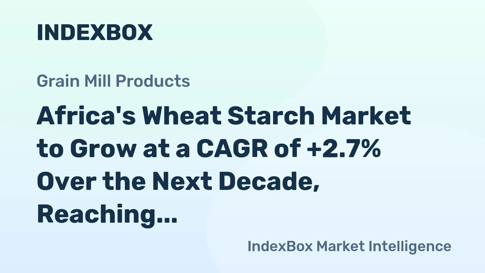 Africa's Wheat Starch Market to Grow at a CAGR of +2.7% Over the Next Decade, Reaching $3.3B by 2035