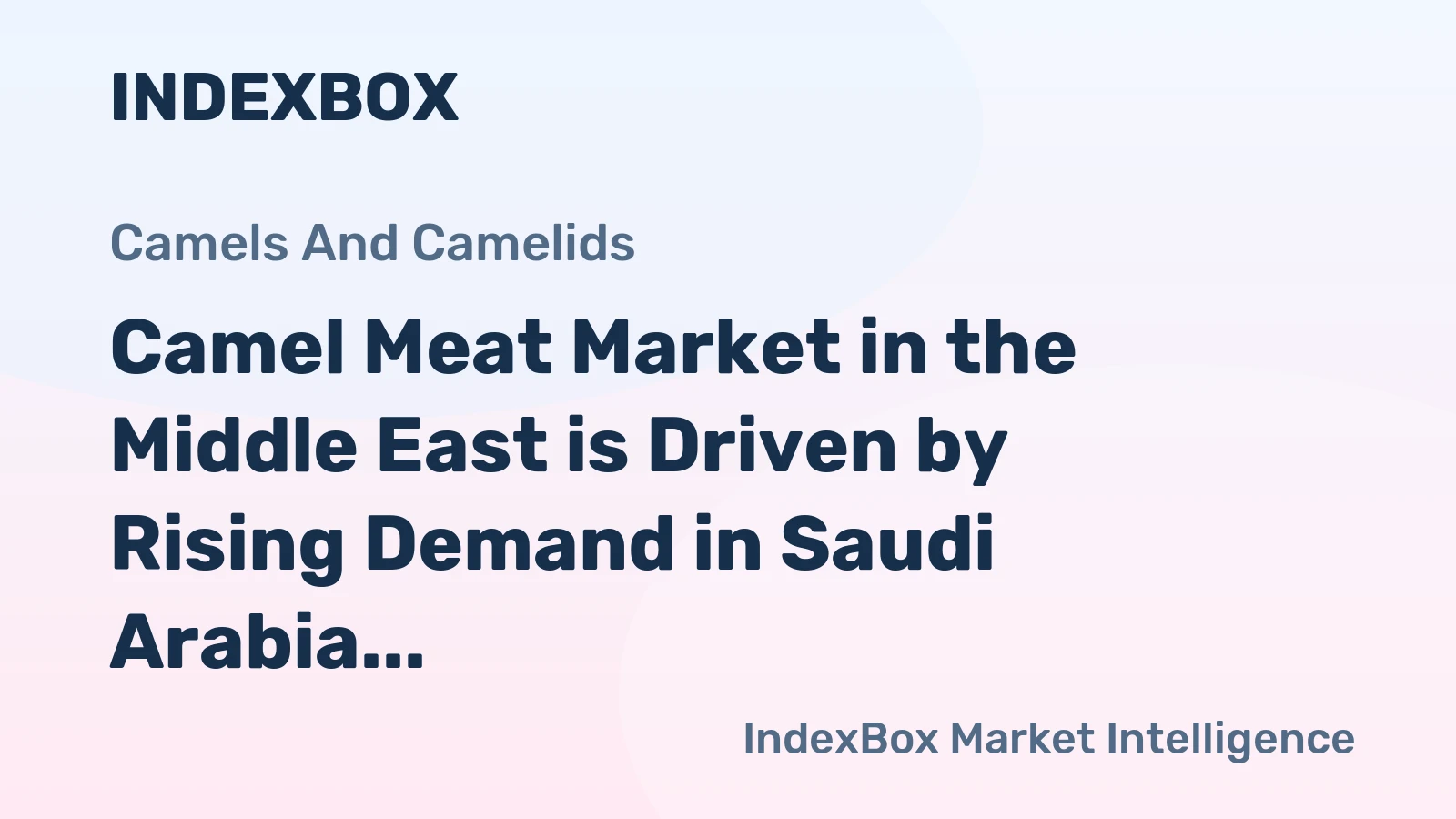 Camel Meat Market in the Middle East is Driven by Rising Demand in Saudi Arabia
