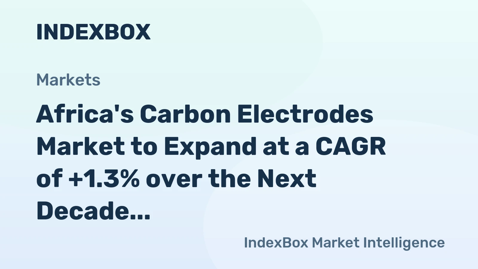 Africa's Carbon Electrodes Market to Expand at a CAGR of +1.3% over the Next Decade, reaching 398K tons by 2035