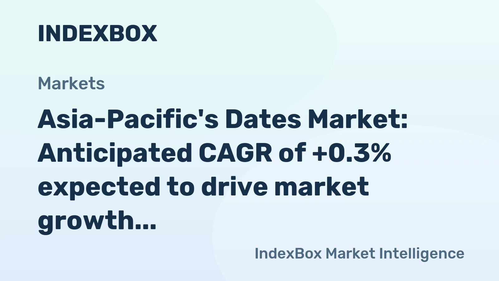 Asia-Pacific's Dates Market: Anticipated CAGR of +0.3% expected to drive market growth through 2035