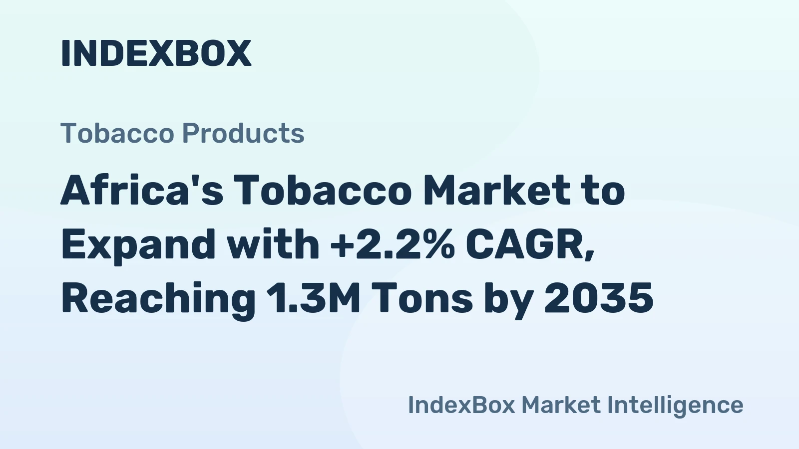 Africa's Tobacco Market to Expand with +2.2% CAGR, Reaching 1.3M Tons by 2035