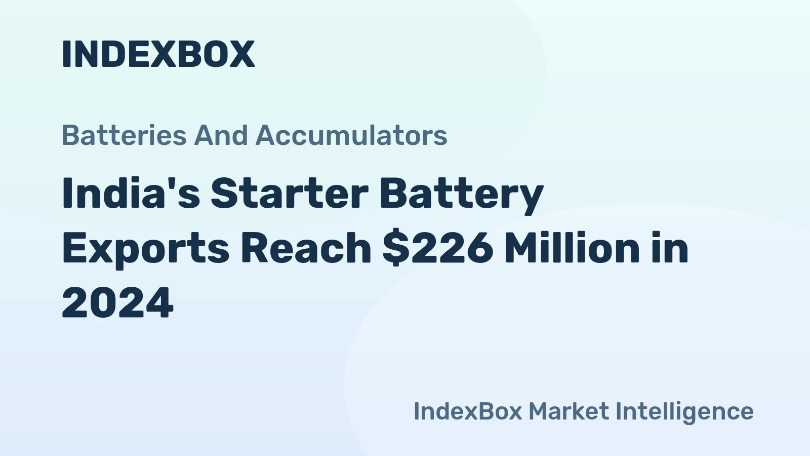 India's Starter Battery Exports Reach $226 Million in 2024