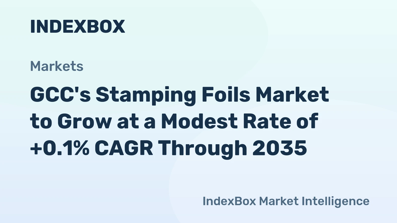 GCC's Stamping Foils Market to Grow at a Modest Rate of +0.1% CAGR Through 2035