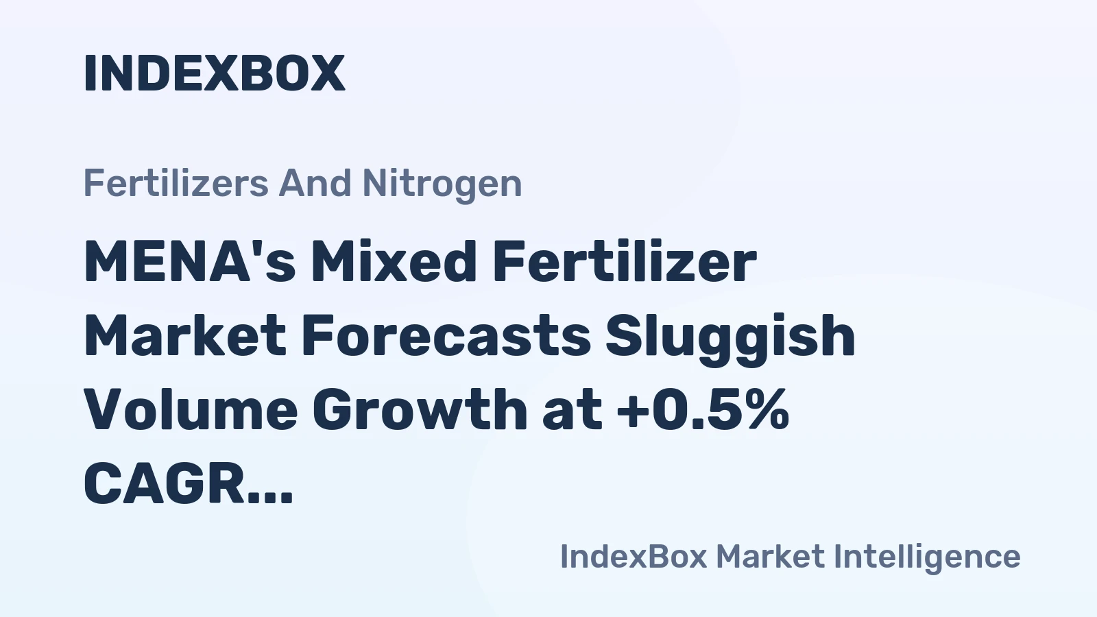 MENA's Mixed Fertilizer Market Forecasts Sluggish Volume Growth at +0.5% CAGR Through 2035