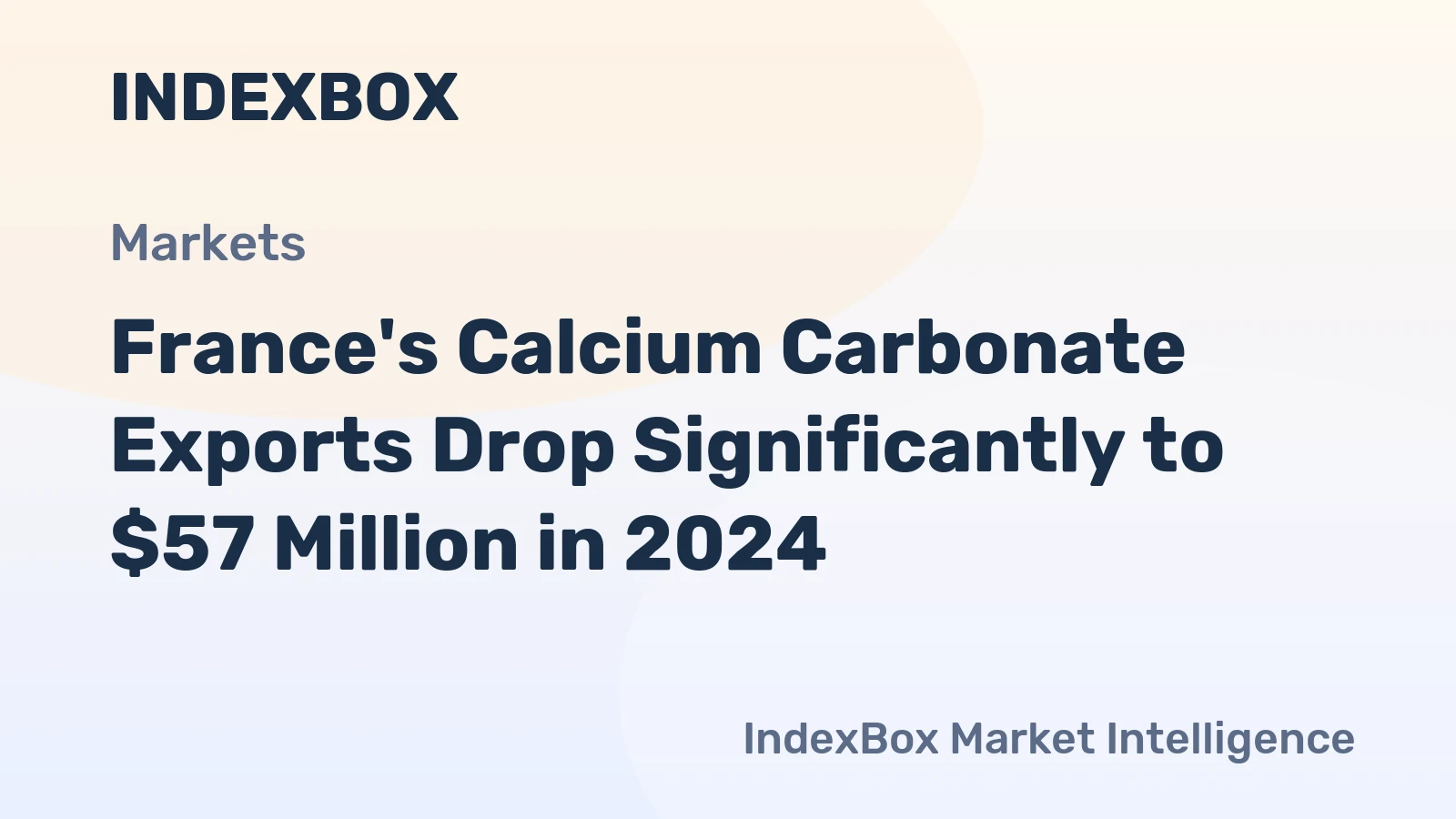 France's Calcium Carbonate Exports Drop Significantly to $57 Million in 2024