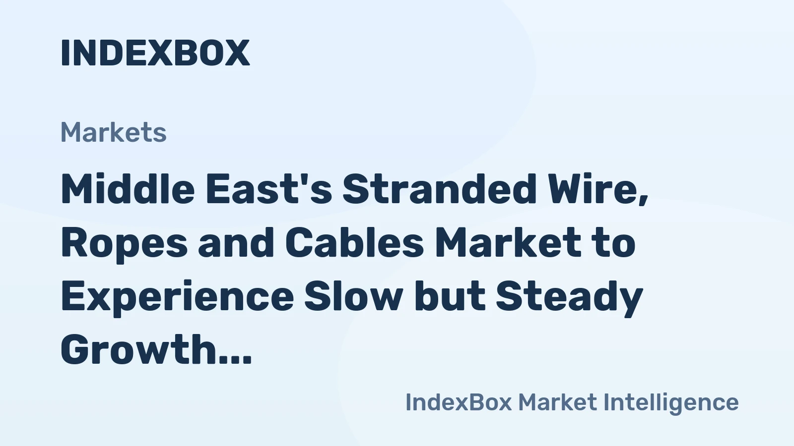 Middle East's Stranded Wire, Ropes and Cables Market to Experience Slow but Steady Growth with +0.6% CAGR Reaching $2.5B by 2035