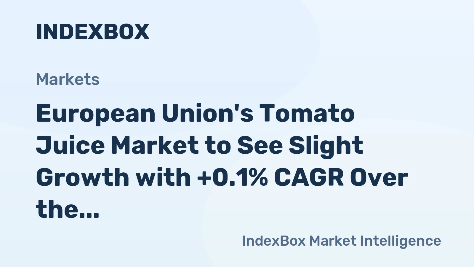 European Union's Tomato Juice Market to See Slight Growth with +0.1% CAGR Over the Next Decade