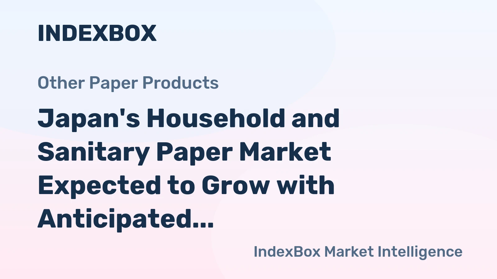 Japan's Household and Sanitary Paper Market Expected to Grow with Anticipated CAGR of +1.8% to Reach $13.9B by 2035