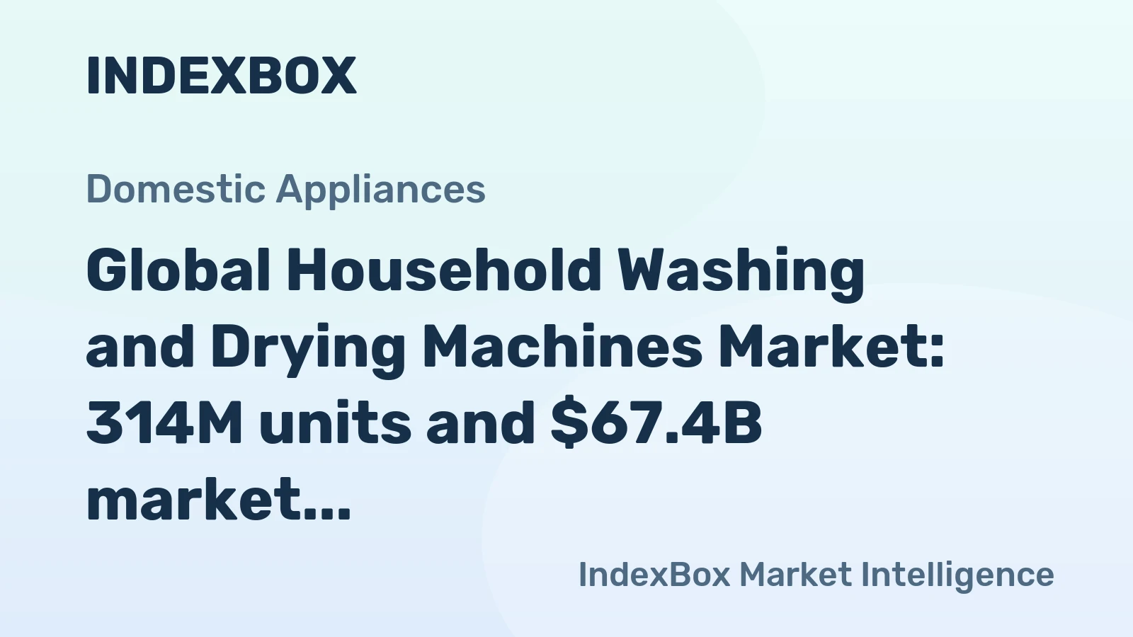 Global Household Washing and Drying Machines Market: 314M units and $67.4B market value projected by 2035