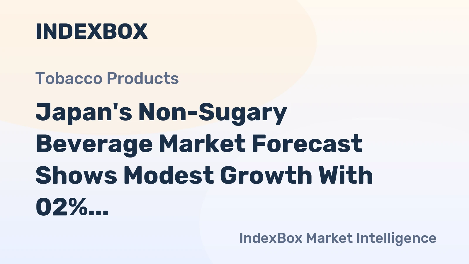 Japan's Non-Sugary Beverage Market Forecast Shows Modest Growth With 02% Volume CAGR