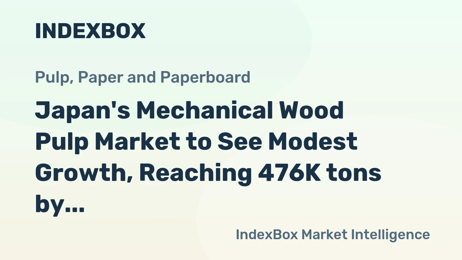 Japan's Mechanical Wood Pulp Market to See Modest Growth, Reaching 476K tons by 2035