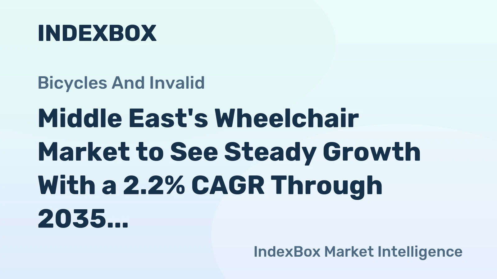 Middle East's Wheelchair Market to See Steady Growth With a 2.2% CAGR Through 2035
