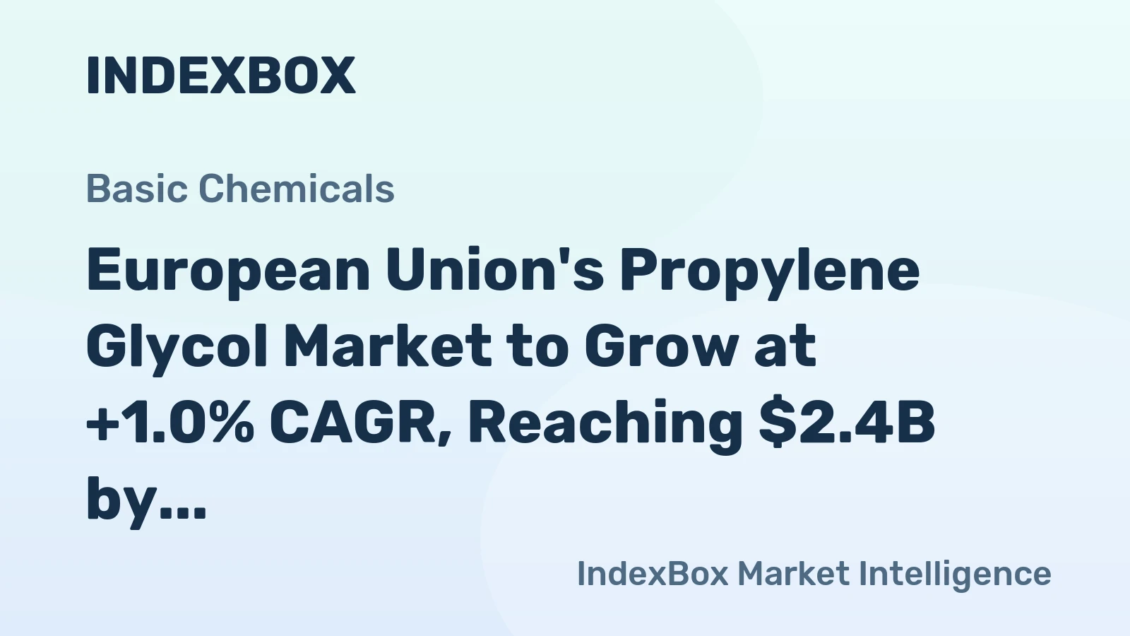 European Union's Propylene Glycol Market to Grow at +1.0% CAGR, Reaching $2.4B by 2035