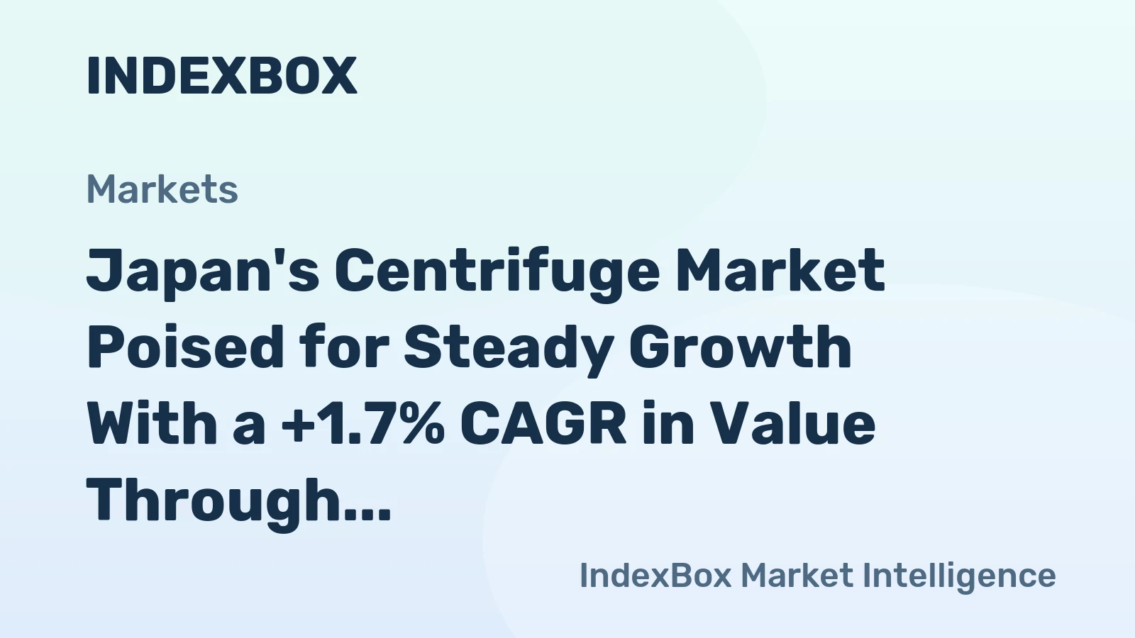 Japan's Centrifuge Market Poised for Steady Growth With a +1.7% CAGR in Value Through 2035