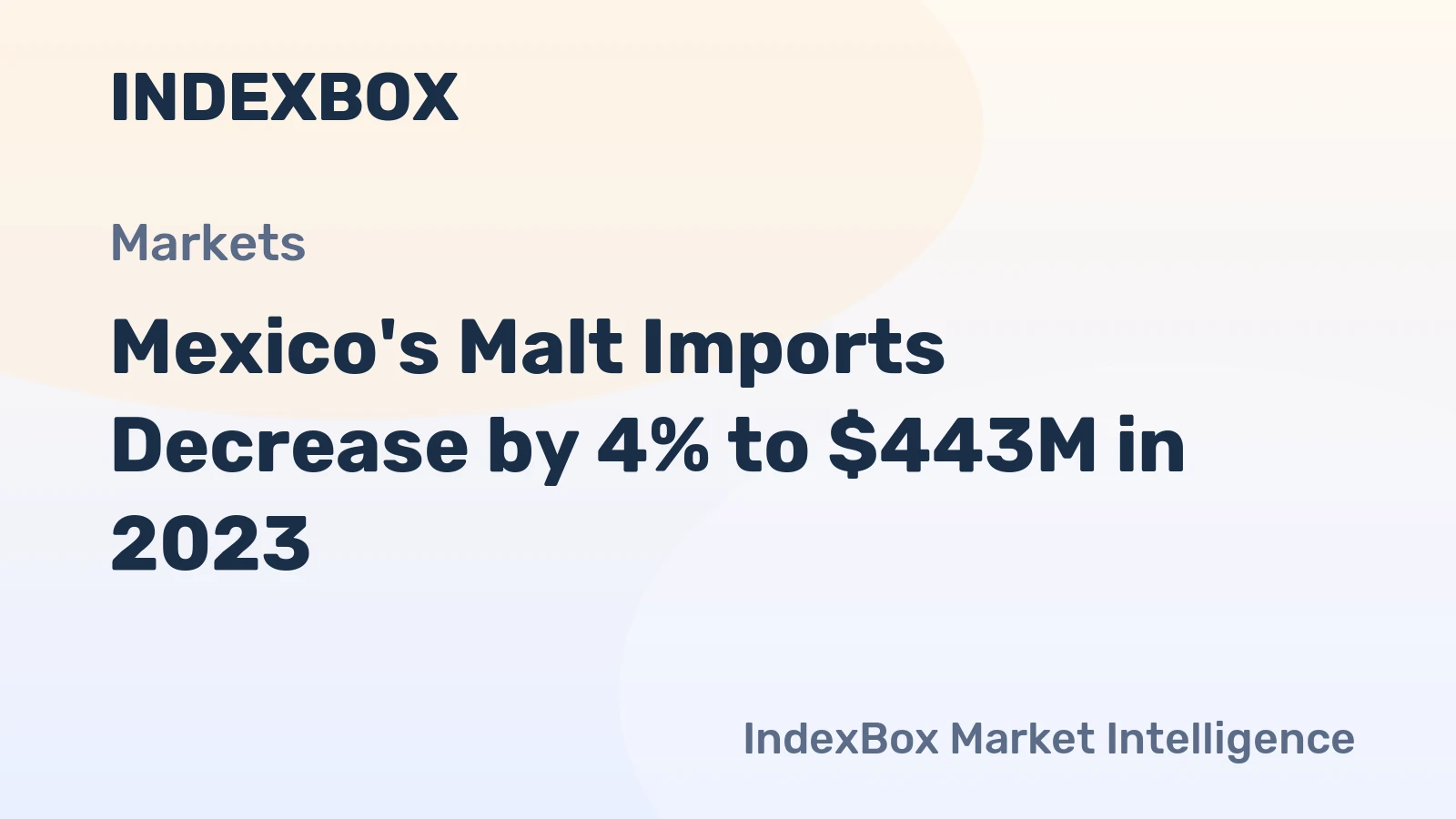 Mexico's Malt Imports Decrease by 4% to $443M in 2023
