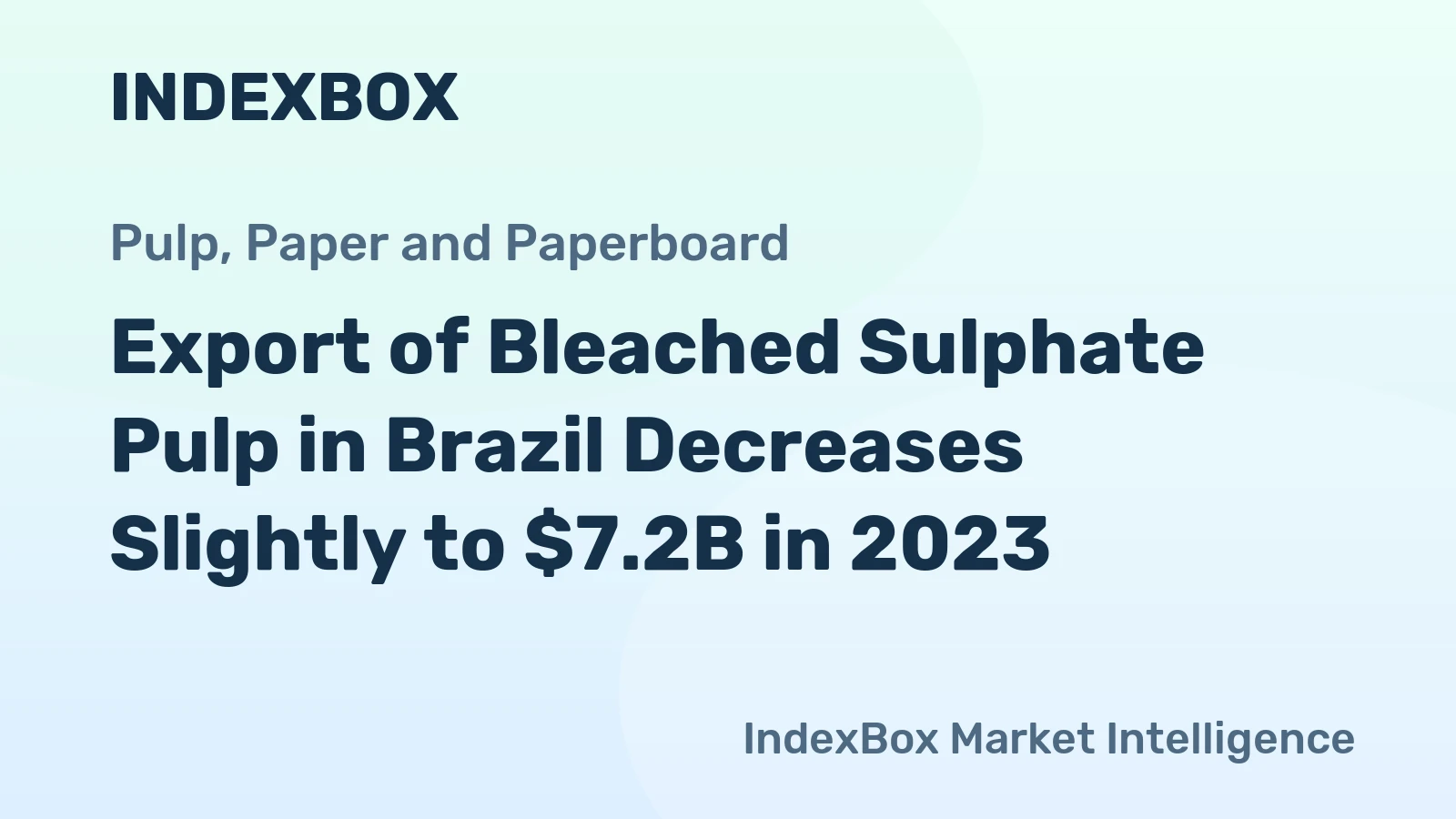 Export of Bleached Sulphate Pulp in Brazil Decreases Slightly to $7.2B in 2023