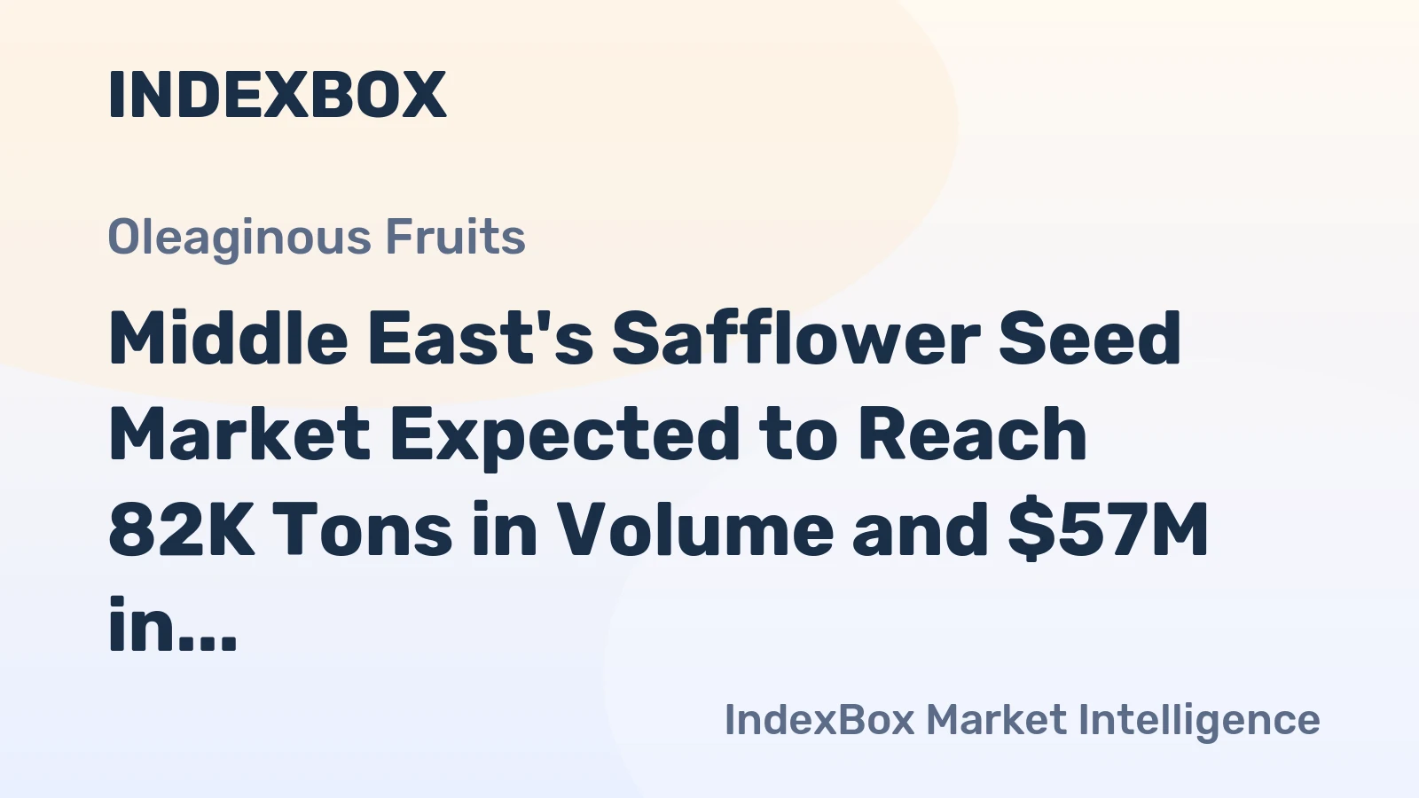 Middle East's Safflower Seed Market Expected to Reach 82K Tons in Volume and $57M in Value by 2035