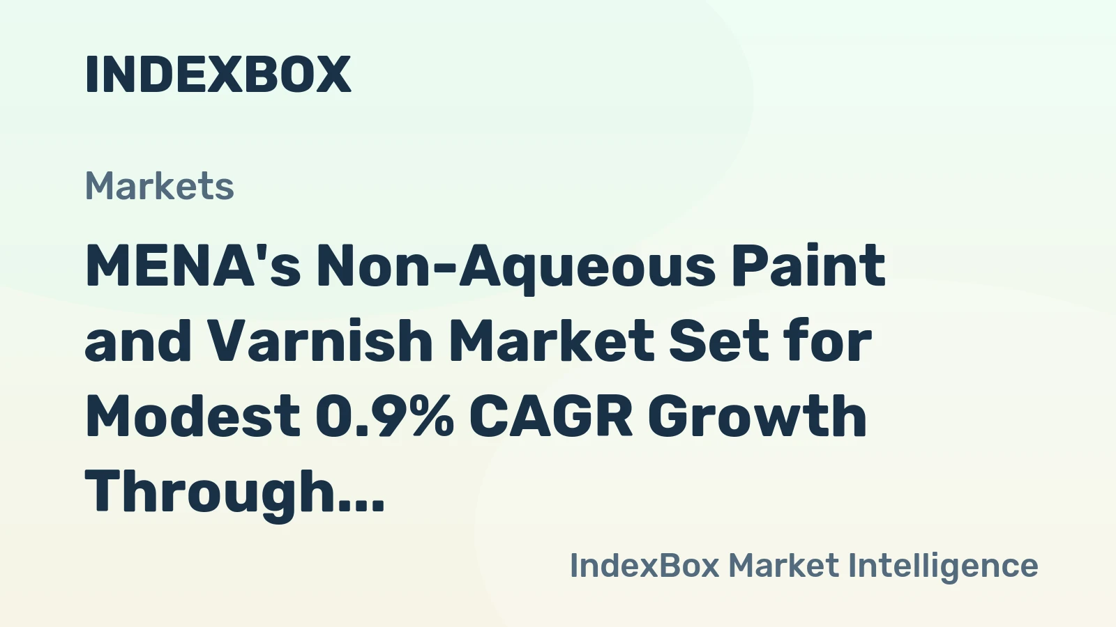 MENA's Non-Aqueous Paint and Varnish Market Set for Modest 0.9% CAGR Growth Through 2035