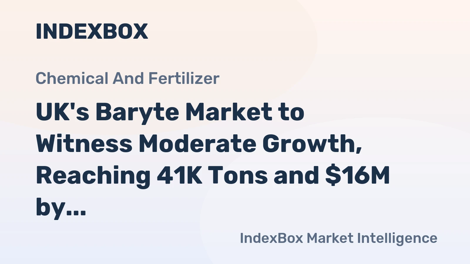UK's Baryte Market to Witness Moderate Growth, Reaching 41K Tons and $16M by 2035