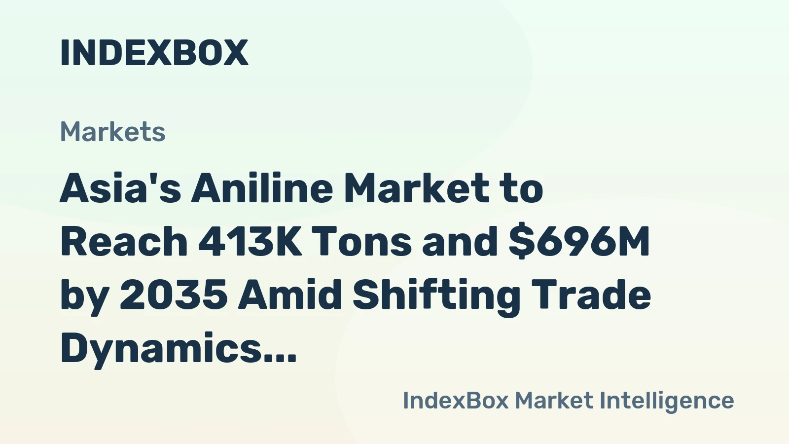 Asia's Aniline Market to Reach 413K Tons and $696M by 2035 Amid Shifting Trade Dynamics