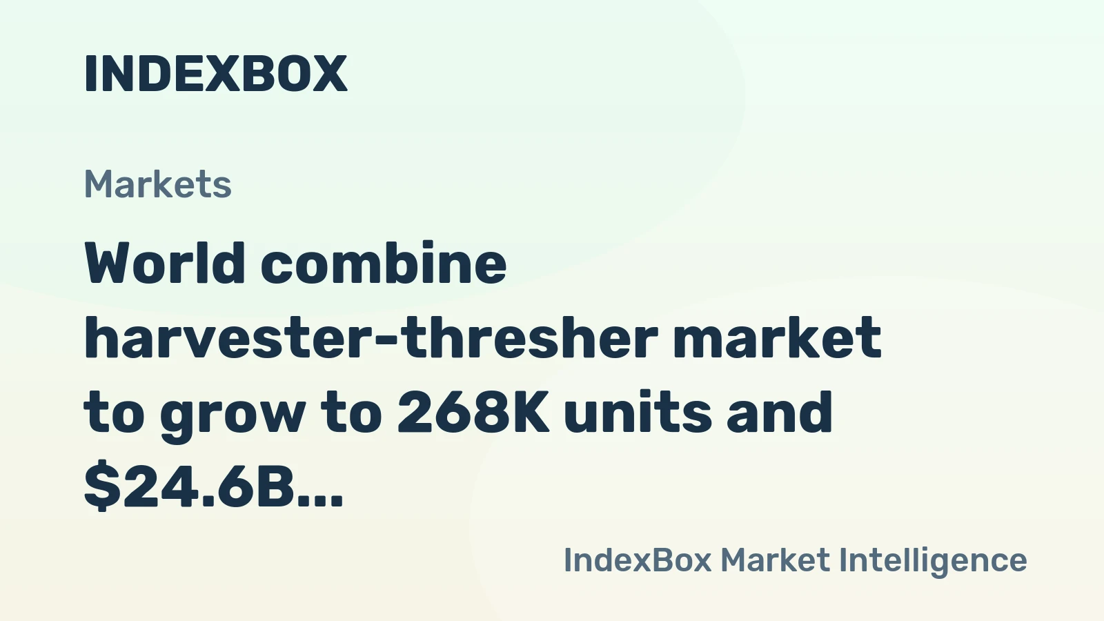 World combine harvester-thresher market to grow to 268K units and $24.6B by 2035, driven by increasing global demand.