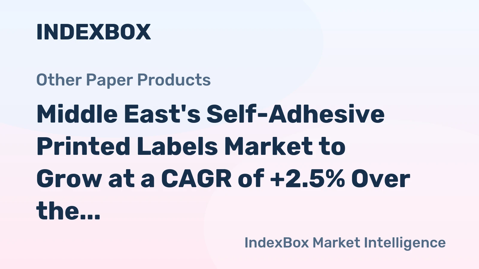 Middle East's Self-Adhesive Printed Labels Market to Grow at a CAGR of +2.5% Over the Next Decade