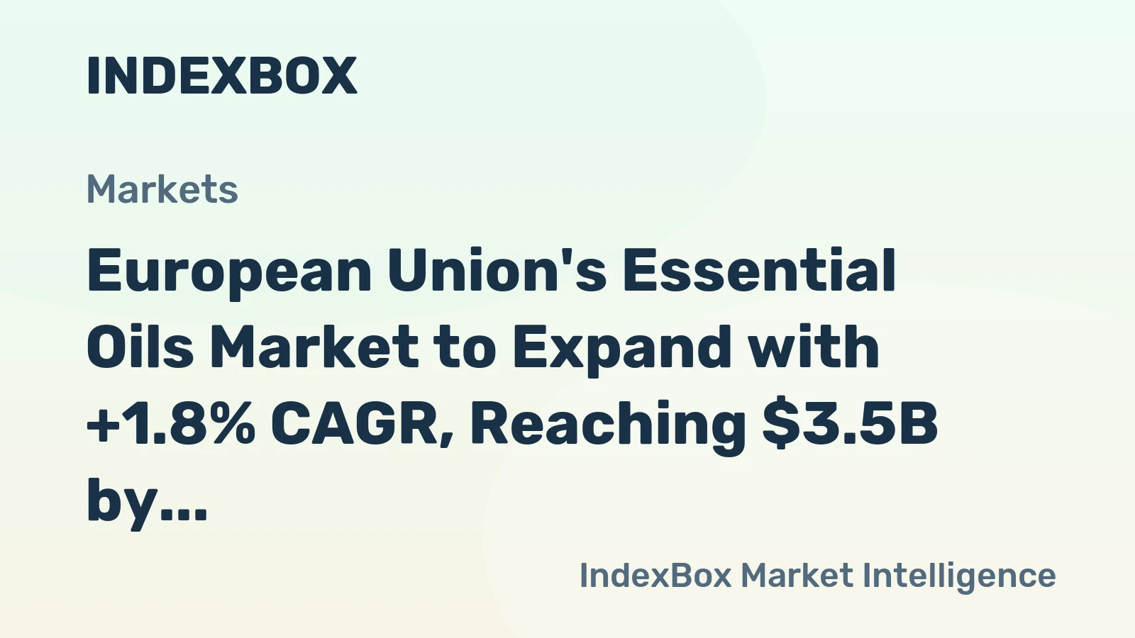 European Union's Essential Oils Market to Expand with +1.8% CAGR, Reaching $3.5B by 2035