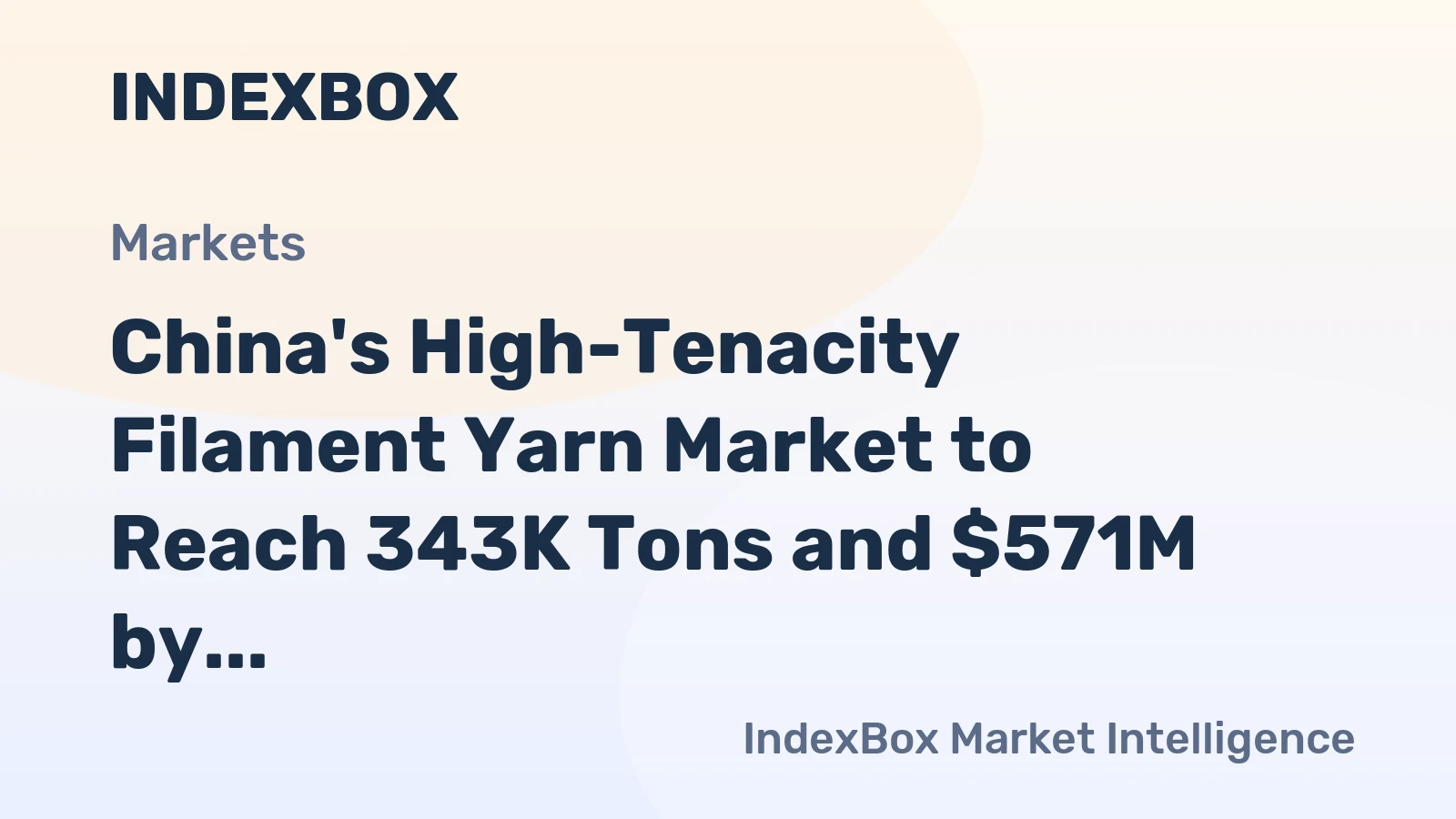 China's High-Tenacity Filament Yarn Market to Reach 343K Tons and $571M by 2035