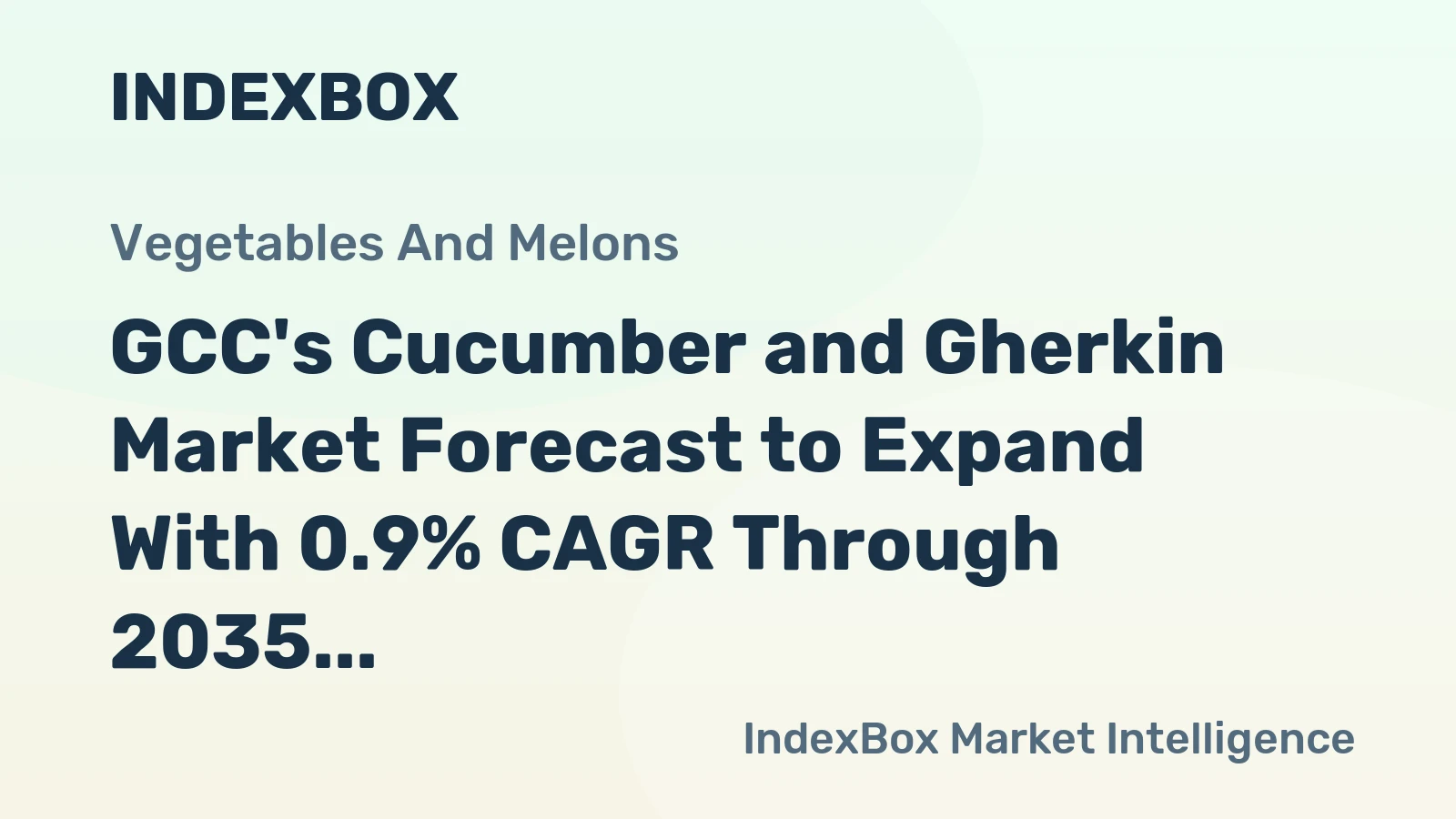 GCC's Cucumber and Gherkin Market Forecast to Expand With 0.9% CAGR Through 2035