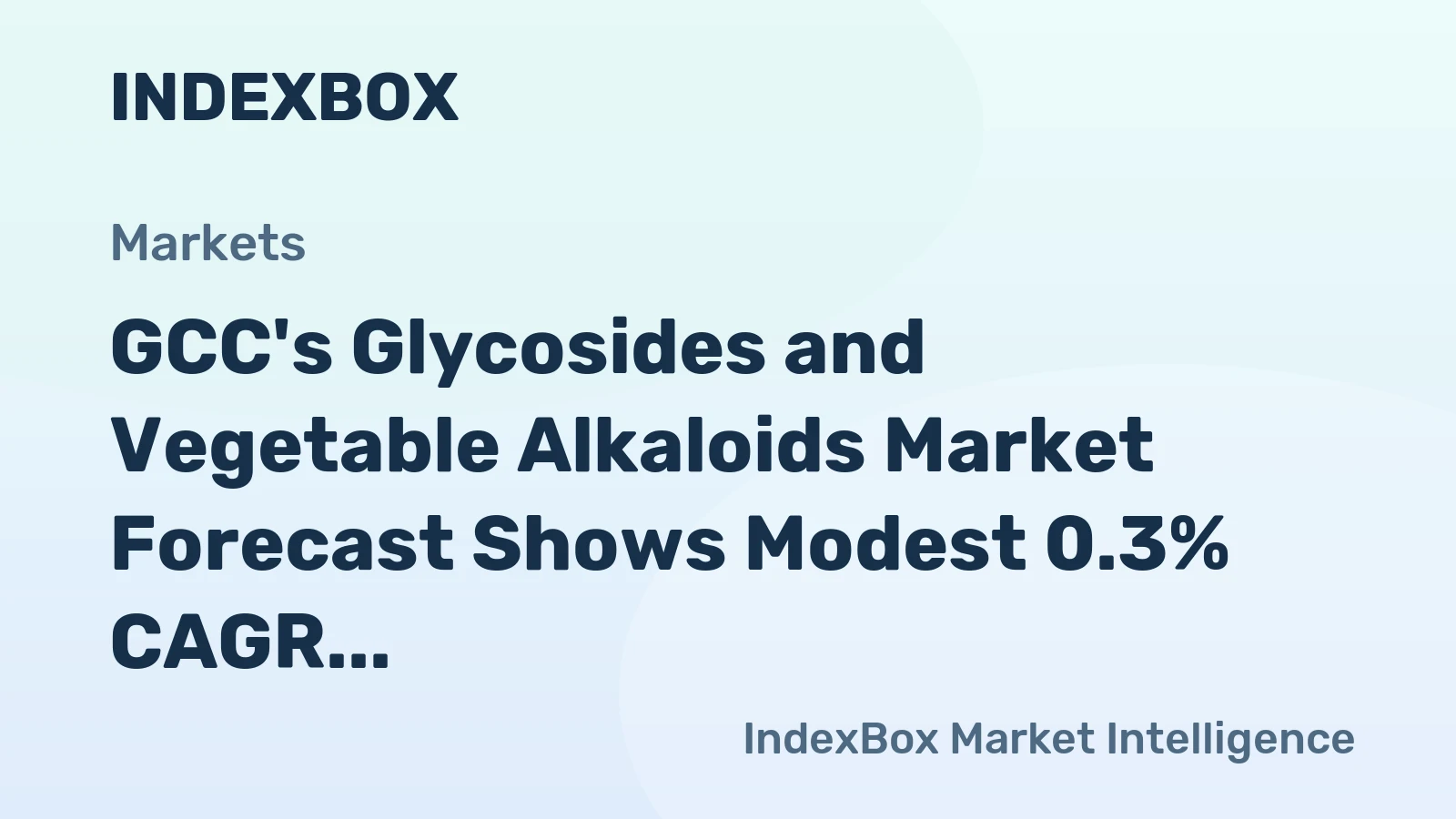 GCC's Glycosides and Vegetable Alkaloids Market Forecast Shows Modest 0.3% CAGR Growth Through 2035