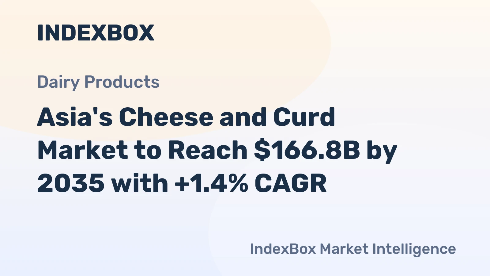 Asia's Cheese and Curd Market to Reach $166.8B by 2035 with +1.4% CAGR