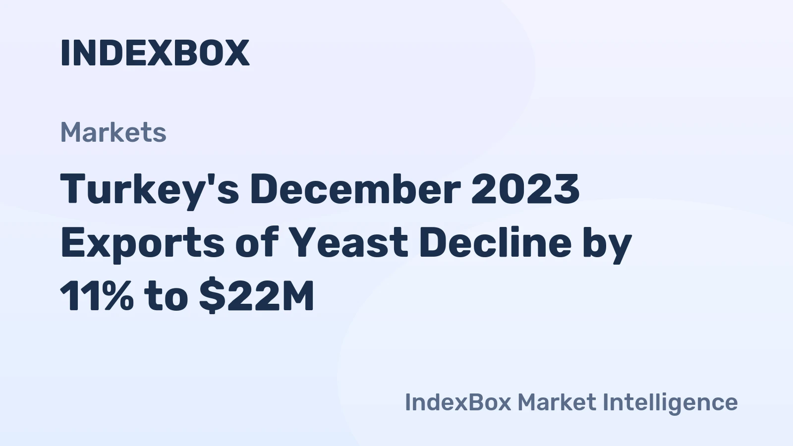 Turkey's December 2023 Exports of Yeast Decline by 11% to $22M