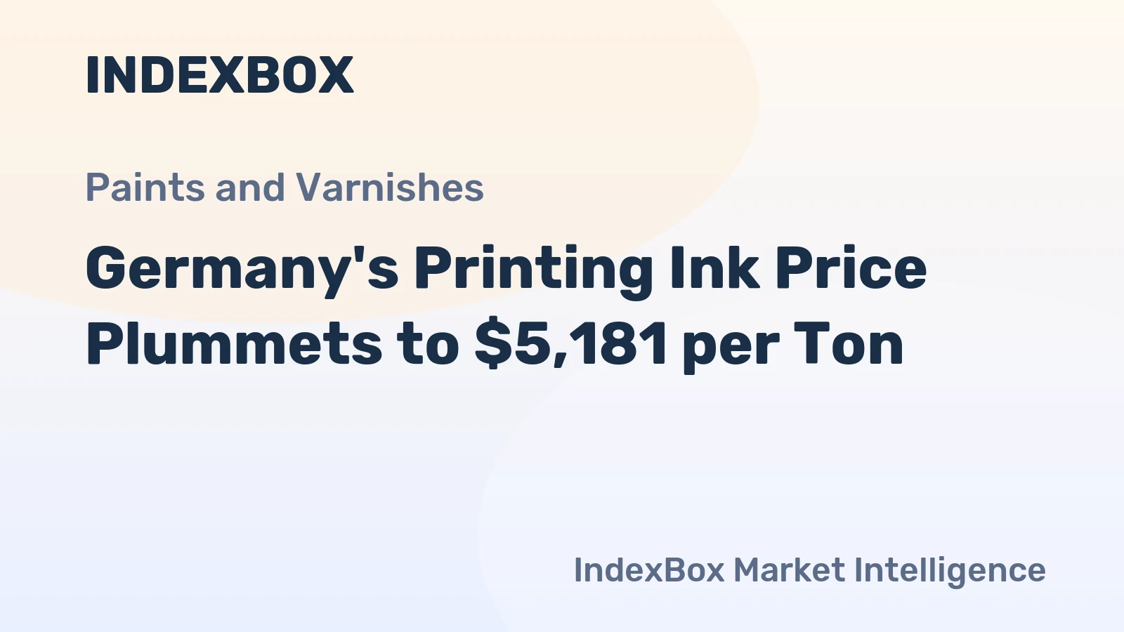 Germany's Printing Ink Price Plummets to $5,181 per Ton