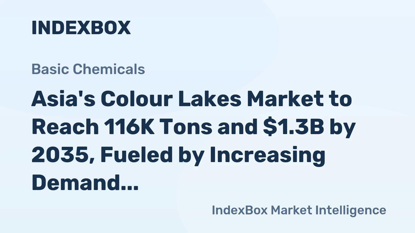 Asia's Colour Lakes Market to Reach 116K Tons and $1.3B by 2035, Fueled by Increasing Demand