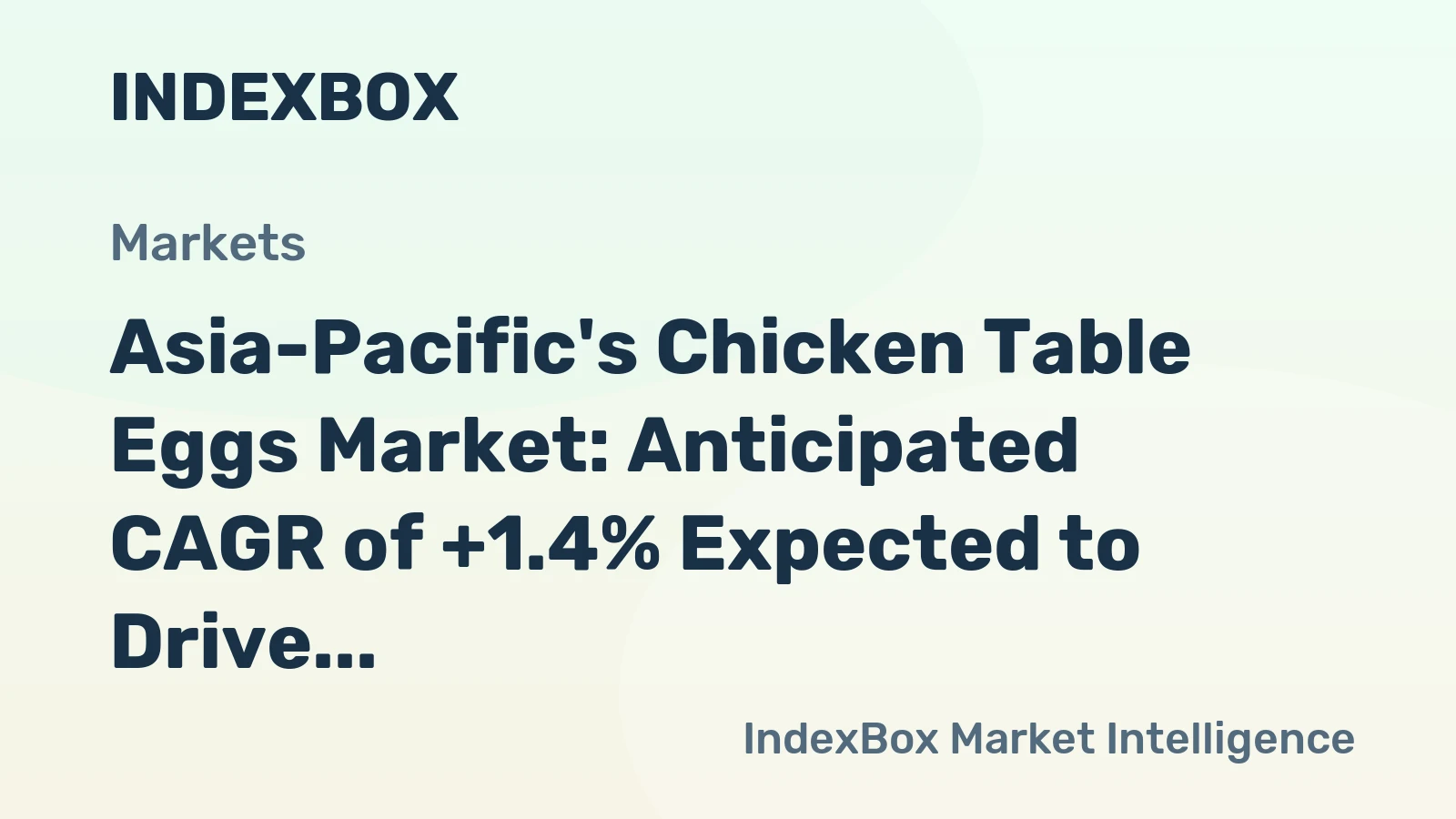 Asia-Pacific's Chicken Table Eggs Market: Anticipated CAGR of +1.4% Expected to Drive Market Volume to 61M Tons by 2035