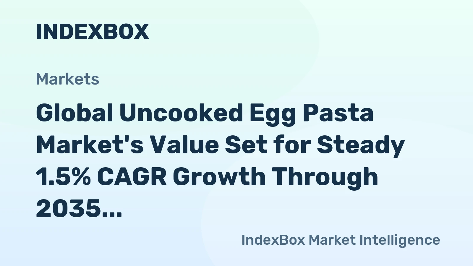 Global Uncooked Egg Pasta Market's Value Set for Steady 1.5% CAGR Growth Through 2035