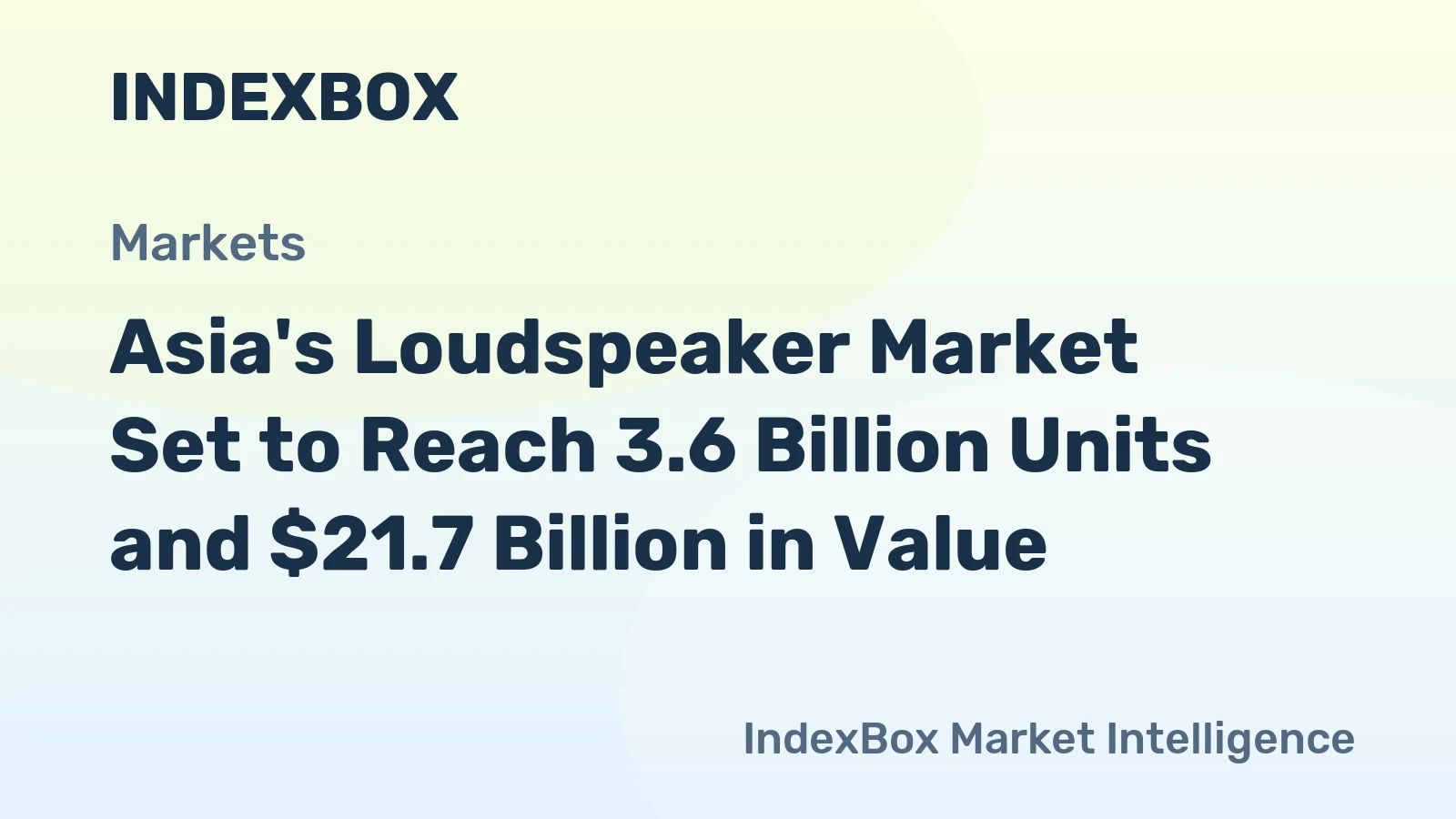 Asia's Loudspeaker Market Set to Reach 3.6 Billion Units and $21.7 Billion in Value