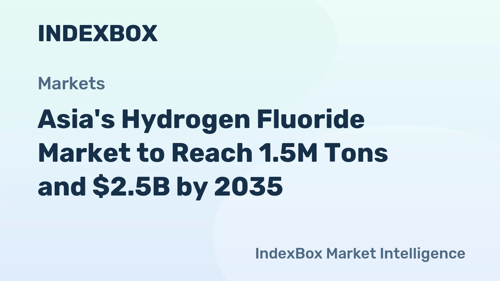Asia's Hydrogen Fluoride Market to Reach 1.5M Tons and $2.5B by 2035